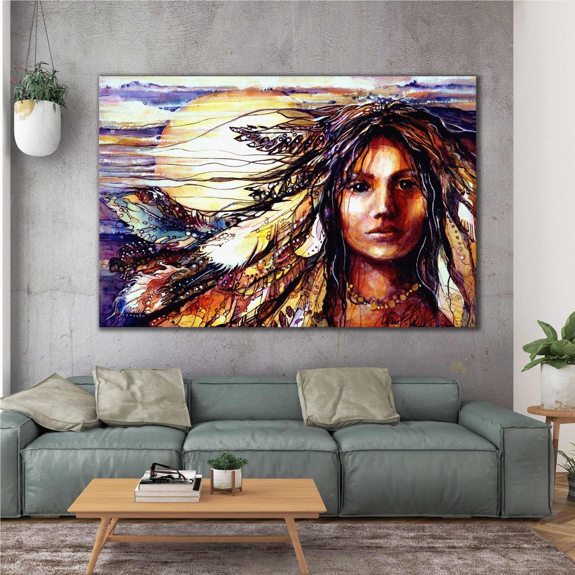 Red Skin Woman Ethnic Dress Traditional With Oil Painting Ef - Inspire ...