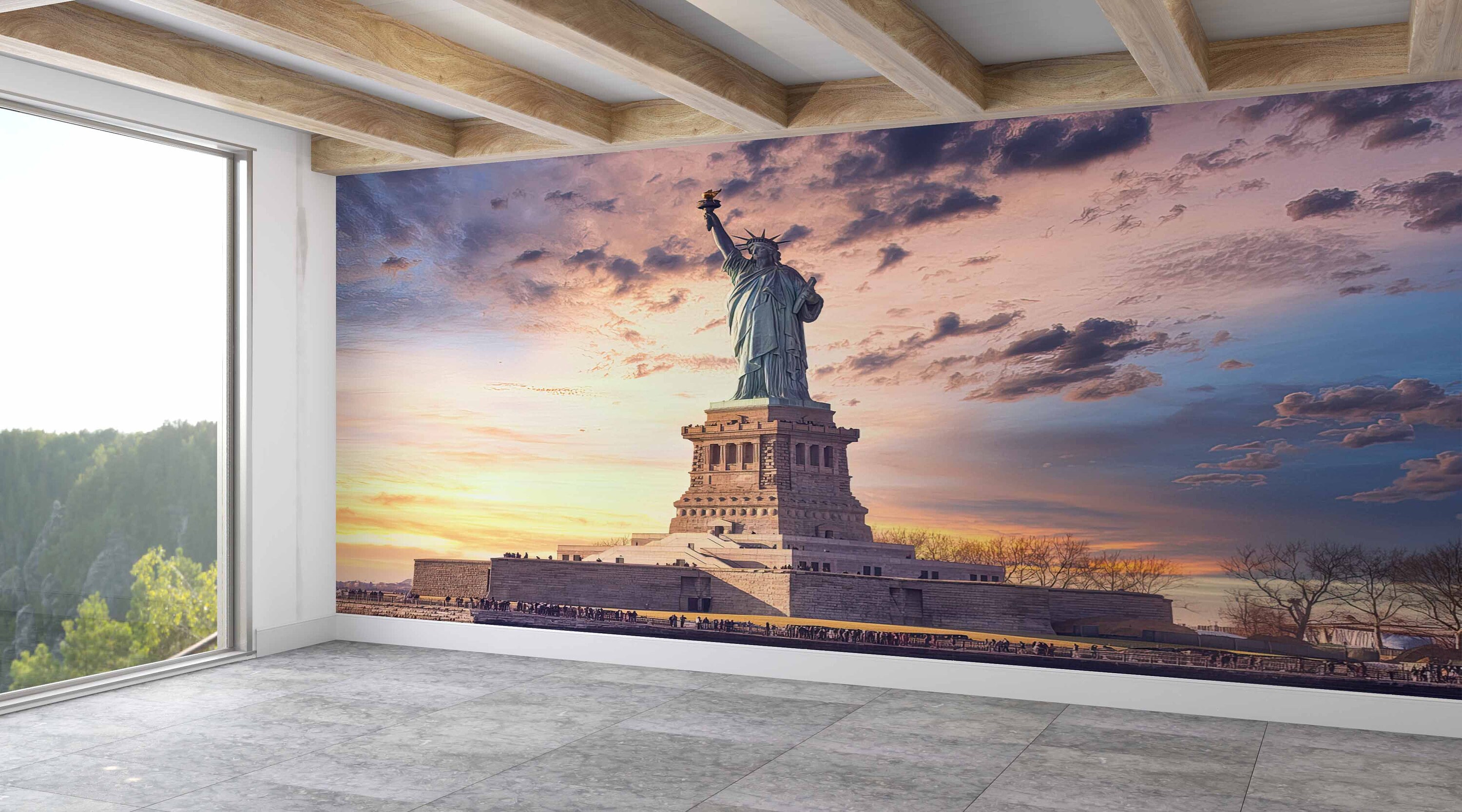 Statue of Liberty, Sculpture Wall Mural, Liberty Island Wall | Inspire ...