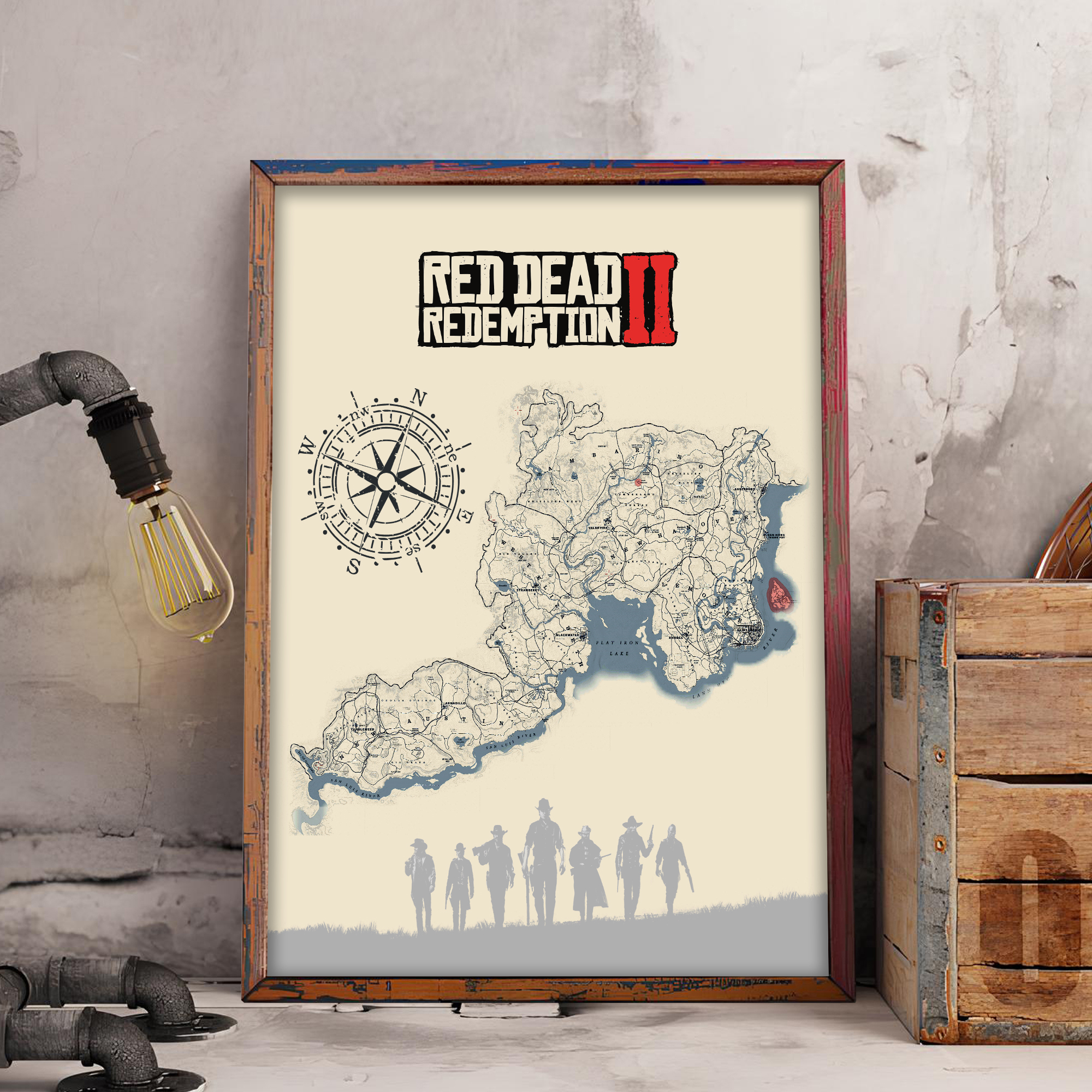 Red Dead Redemption 2 , Map Poster | Inspire Uplift