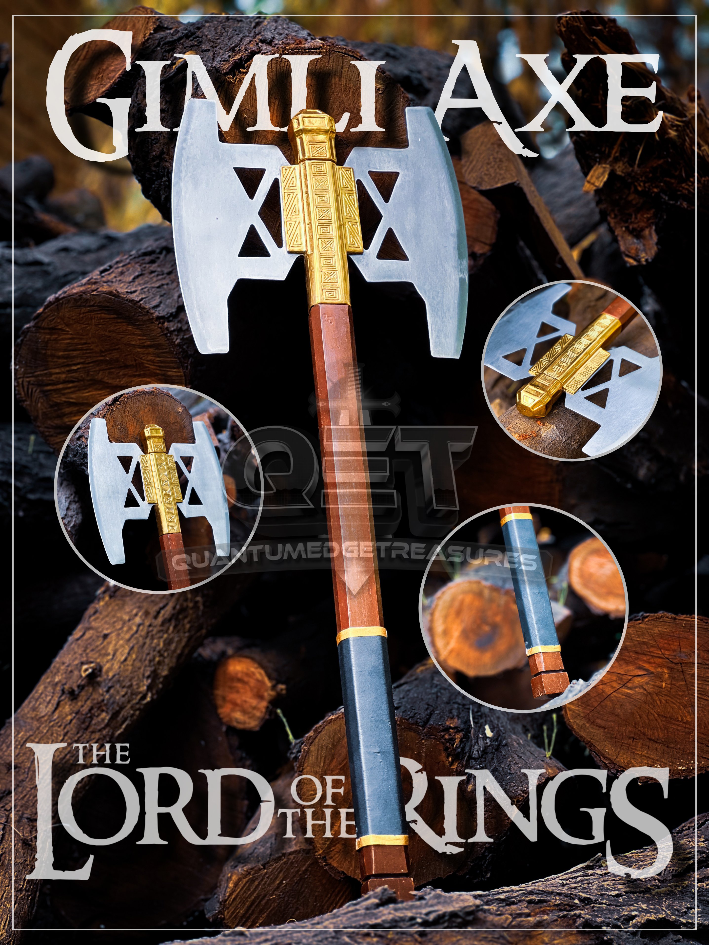 Handmade Gimli Battle Axe Replica From Lord of the Rings Gol | Inspire ...
