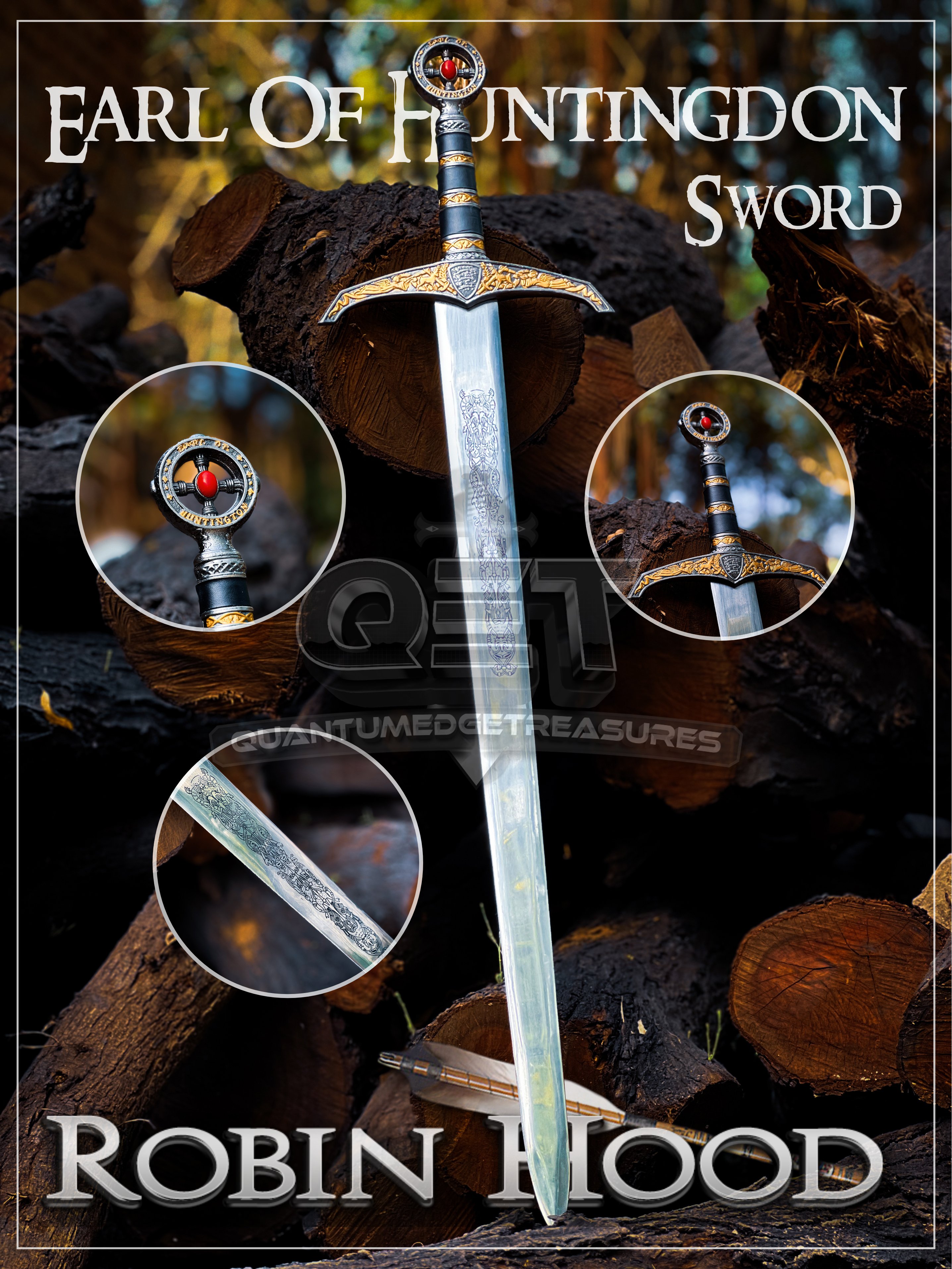 Robbin Hood Sword Replica Sword Medival Weapon with sheath | Inspire Uplift
