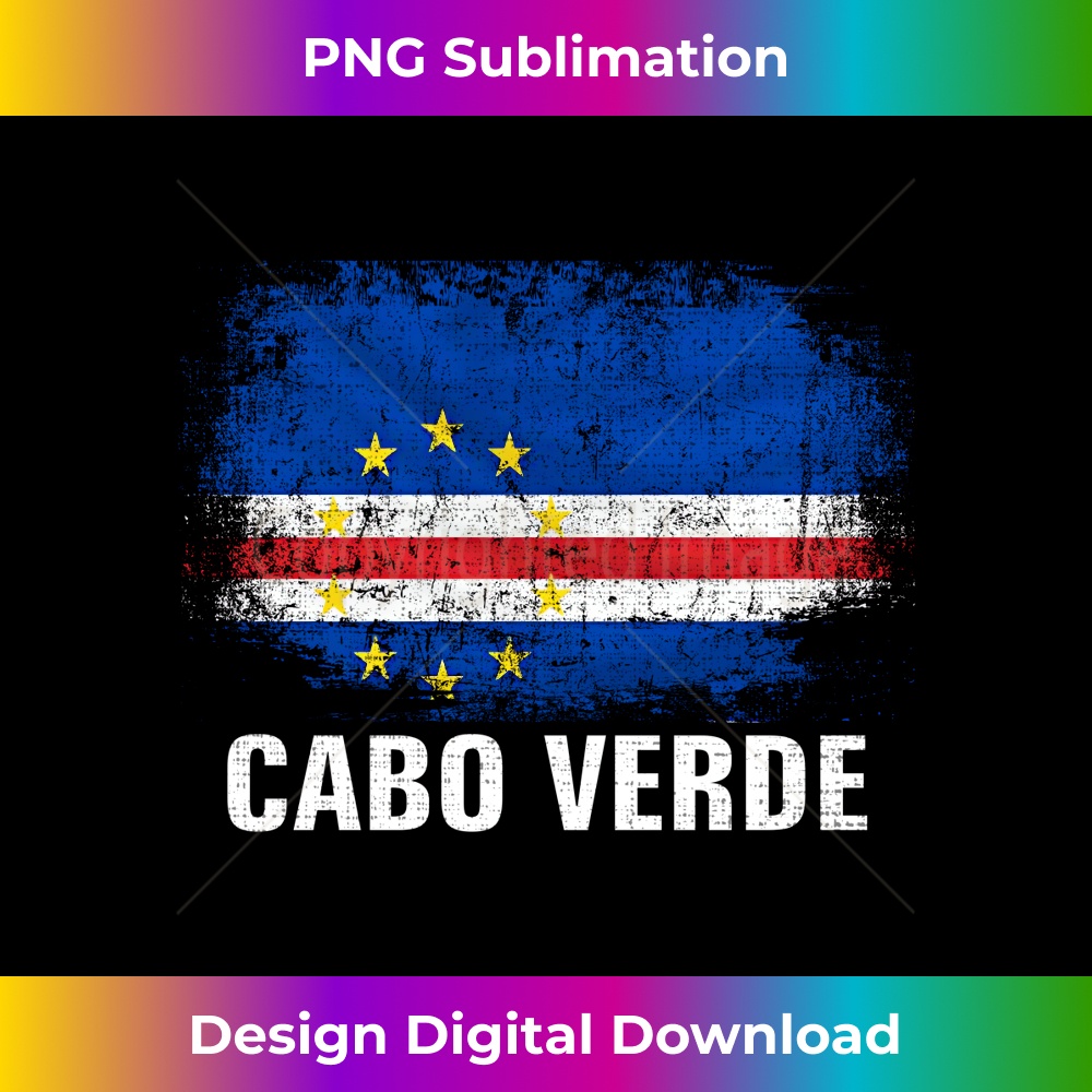 Vintage Cabo Verde Flag For Cabo Verdean Gift Long Sleeve - | Inspire ...
