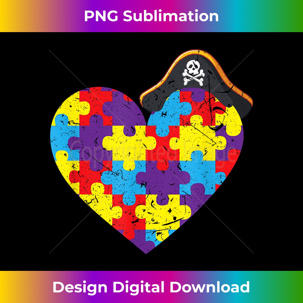 The Vintage Pirate Autism Puzzle Heart with Skull Hat - Besp - Inspire ...