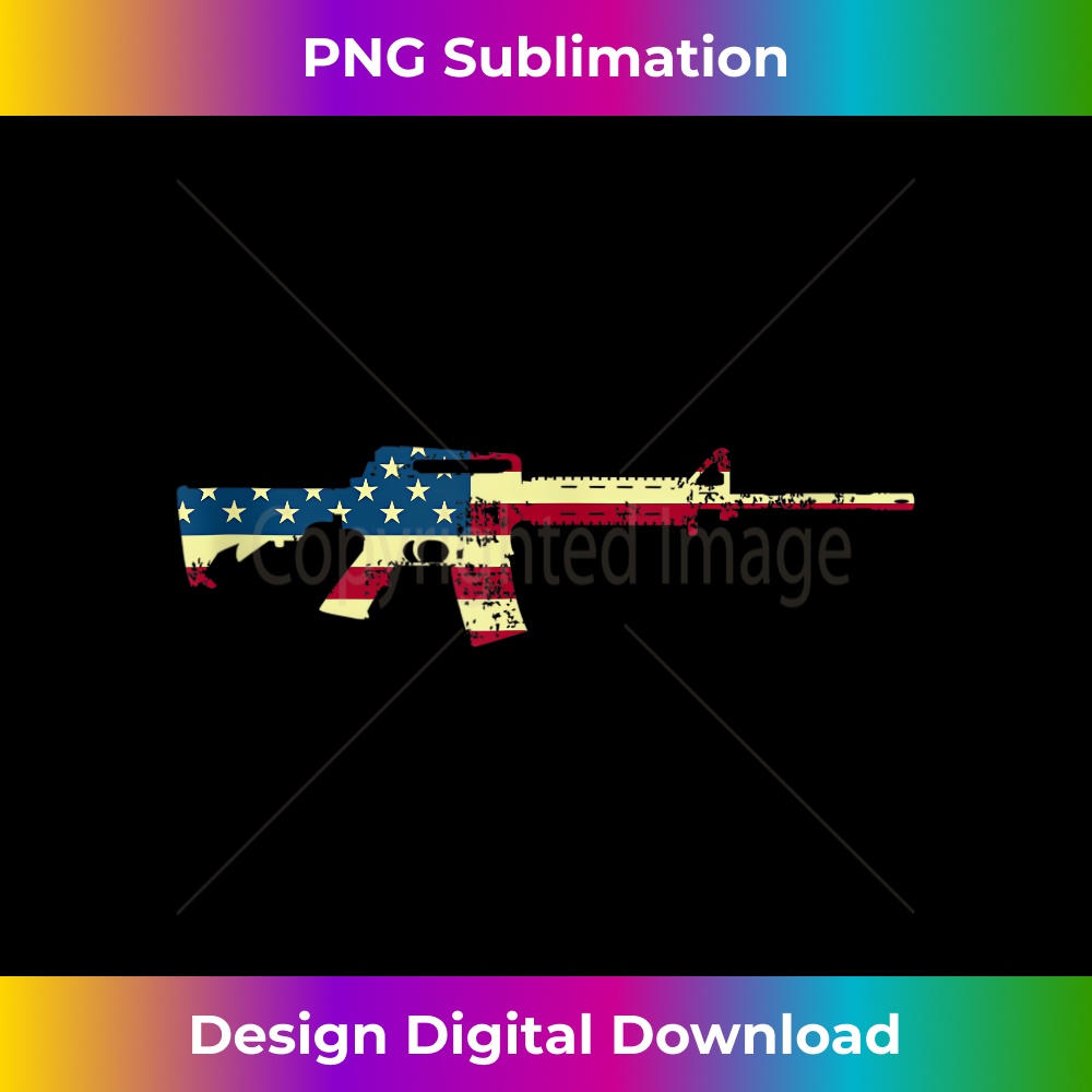 USA American Flag Military Rifle M16 AR15 Silhouette Tank To - Inspire ...