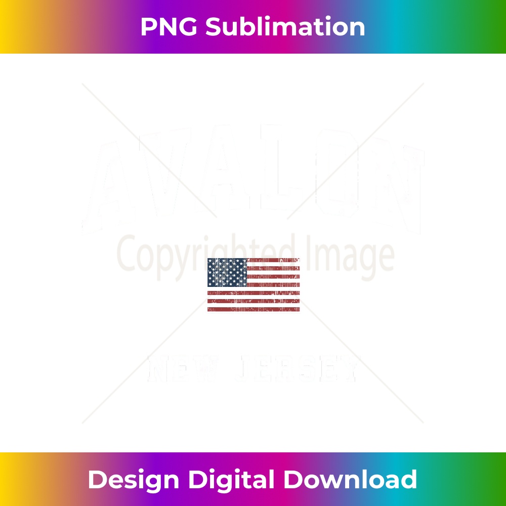 Avalon New Jersey NJ Vintage American Flag Sports Design Lon | Inspire ...