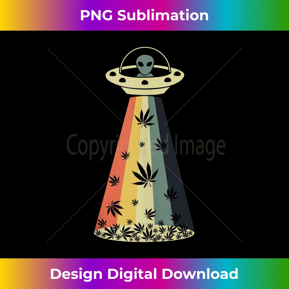 Vintage Alien Weed Pot Leaf UFO Abduction Marijuana Cannabis | Inspire ...