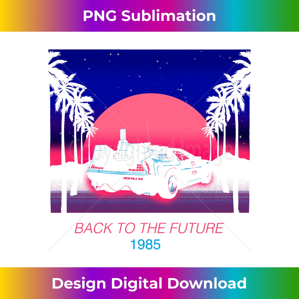 Back To The Future 1985 Neon Delorean Sunset Long Sleeve - H | Inspire ...