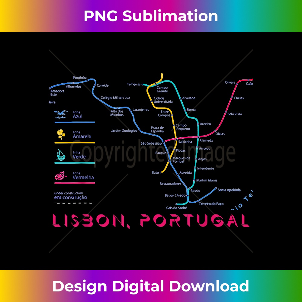 Lisbon Portugal Transit Metro Map Art Portuguese Roots - Ins | Inspire ...