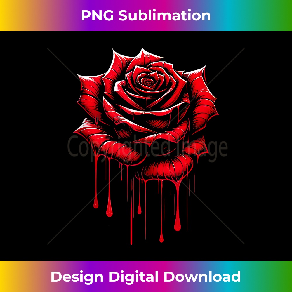 Goth Red Flower - Gothic Floral Dripping Rose | Inspire Uplift