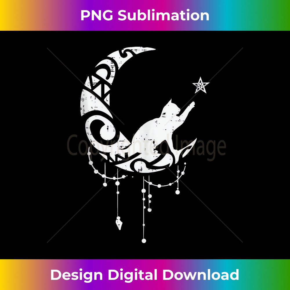 Crescent Moon Cat Star Mystical Celestial Girls - High-Quali | Inspire ...