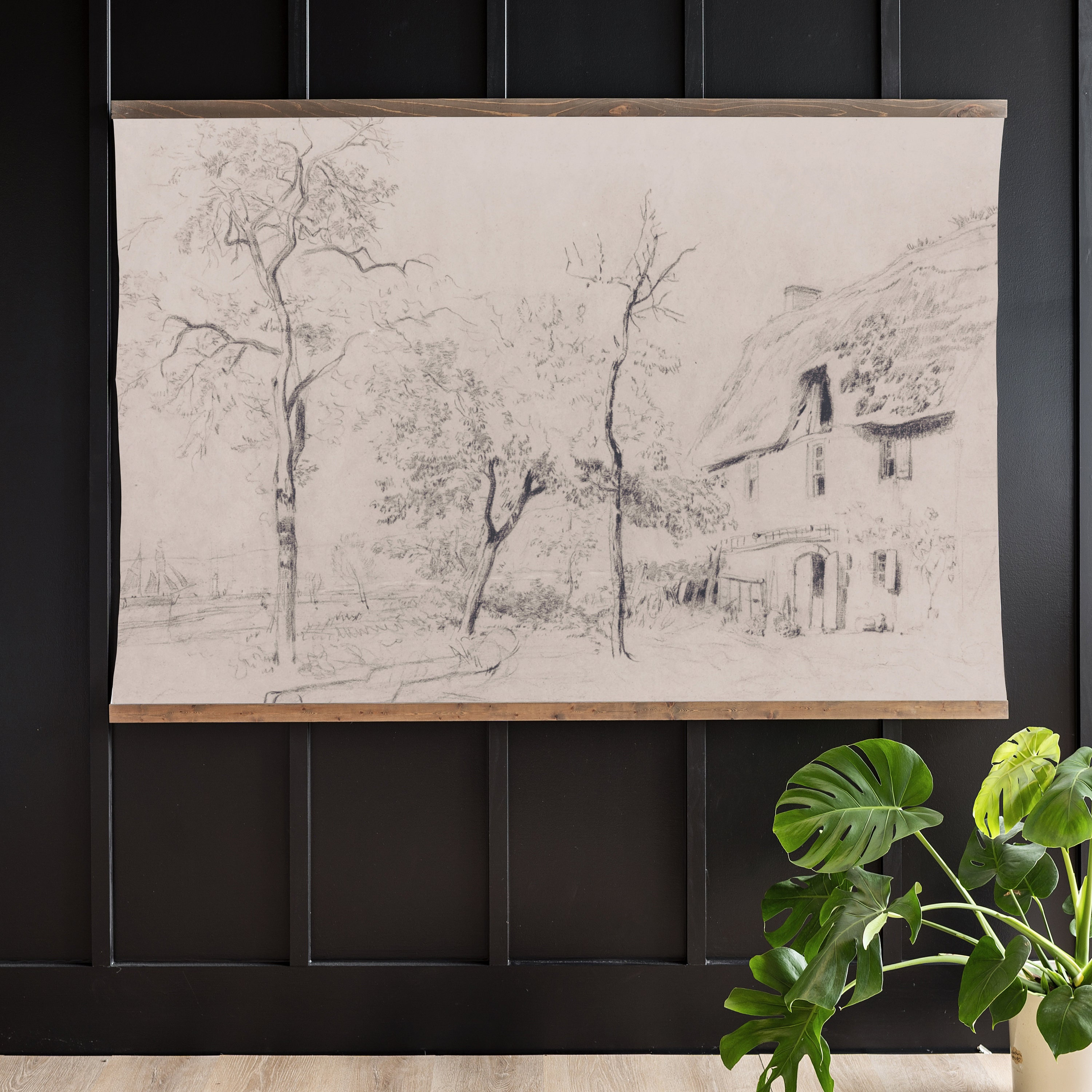 Extra Large Vintage Line Art Large Living Room Tapestry La | Inspire Uplift