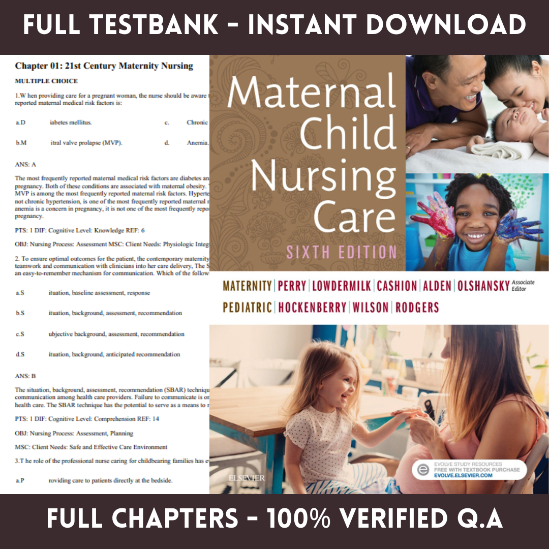 Latest 2023 Maternal Child Nursing Care 6th Edition By Perry | Inspire ...