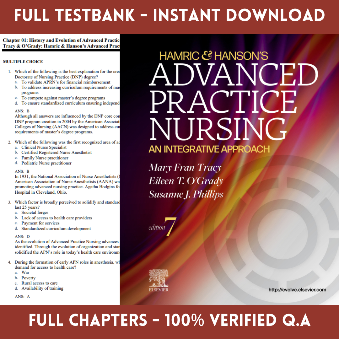 Test Bank For Hamric & Hanson's Advanced Practice Nursing 7t | Inspire ...