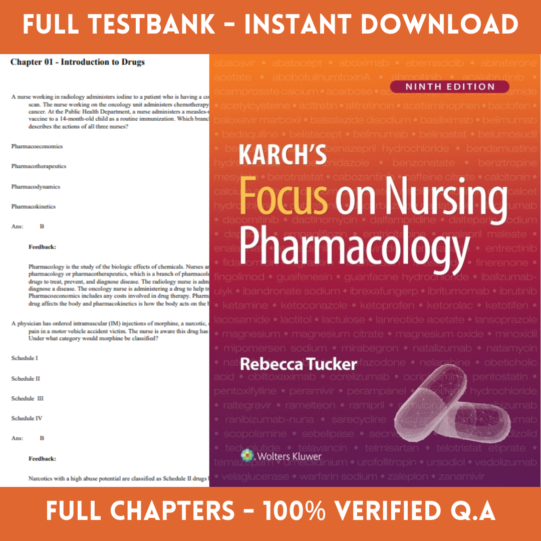 Test Bank For Karch's Focus on Nursing Pharmacology 9th Edit | Inspire ...