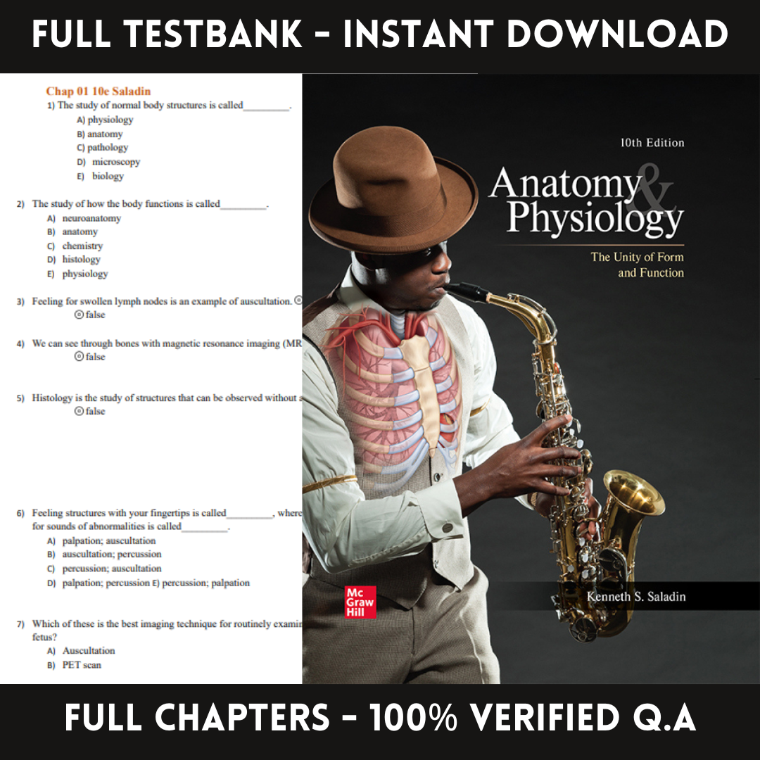 Test Bank For Anatomy & Physiology The Unity of Form and Fun | Inspire ...