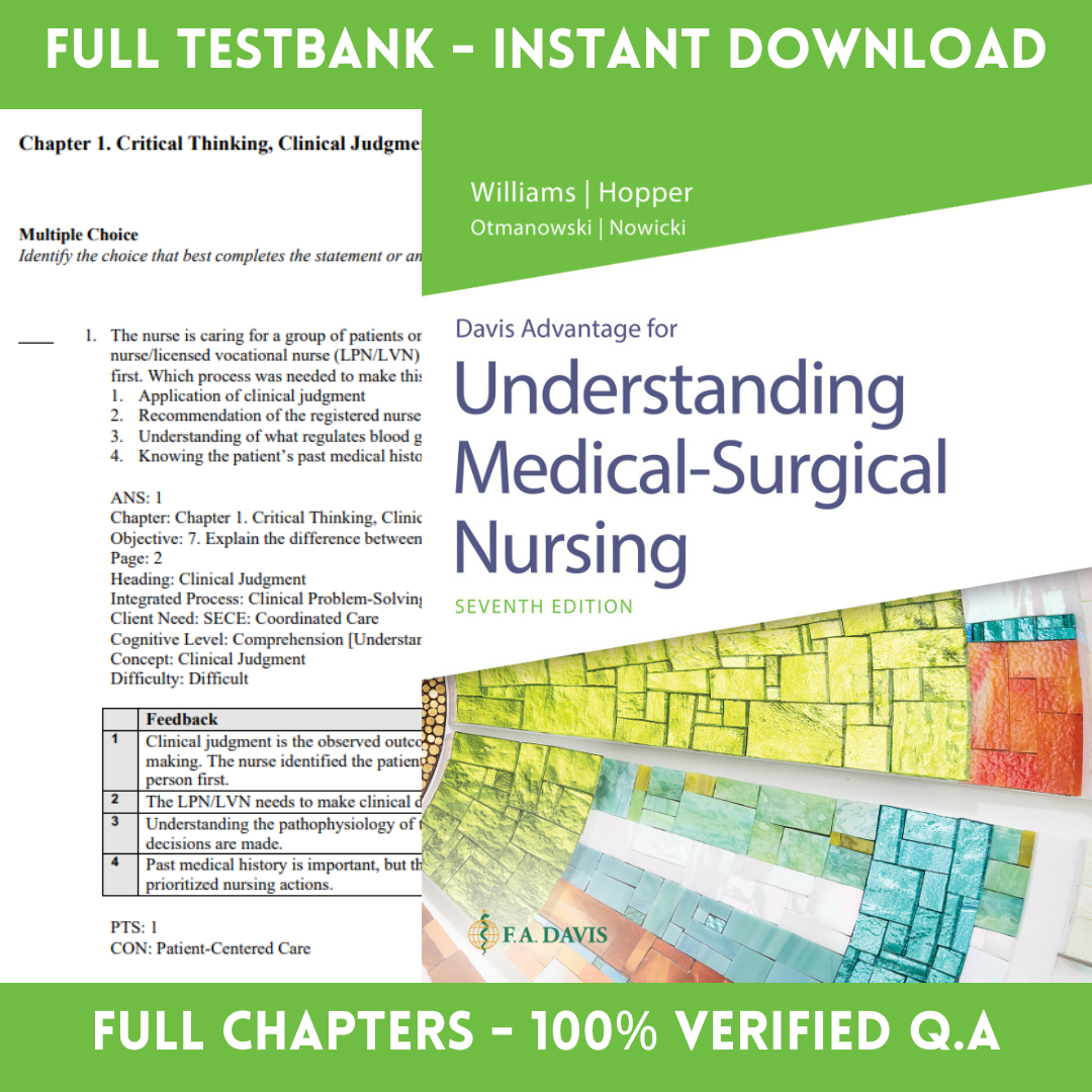 Test Bank For Davis Advantage for Understanding Medical-Surg | Inspire ...