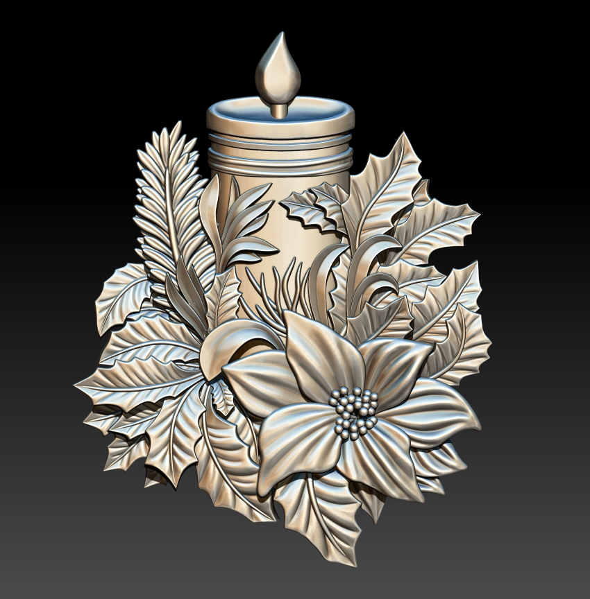 3D STL Model file Wreath with candles for CNC Router Engrave - Inspire ...