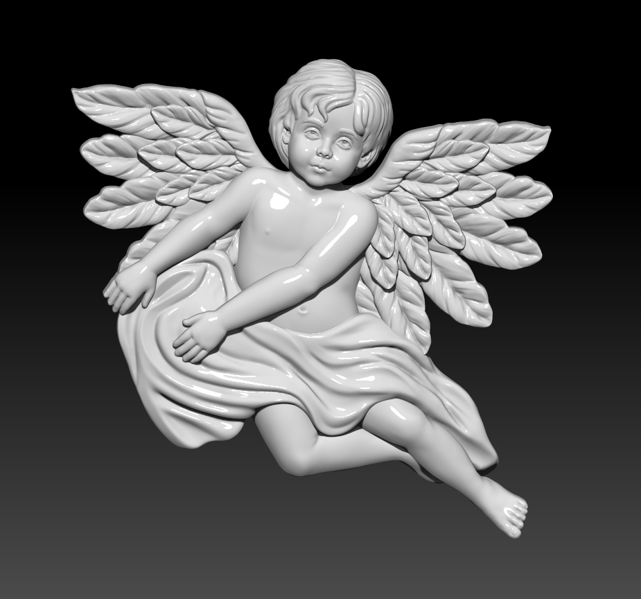 3D Model STL file Bas-relief Little angel for CNC Router and - Inspire ...