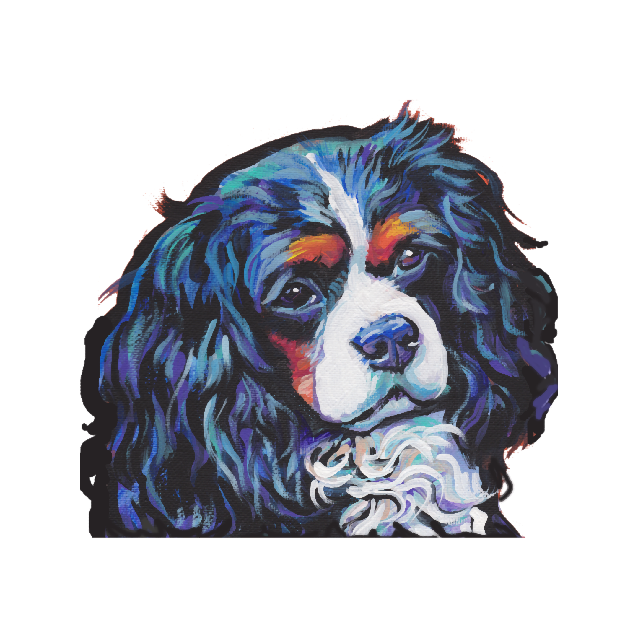 Fun Cavalier King Charles Spaniel Dog bright colorful Pop Ar | Inspire ...