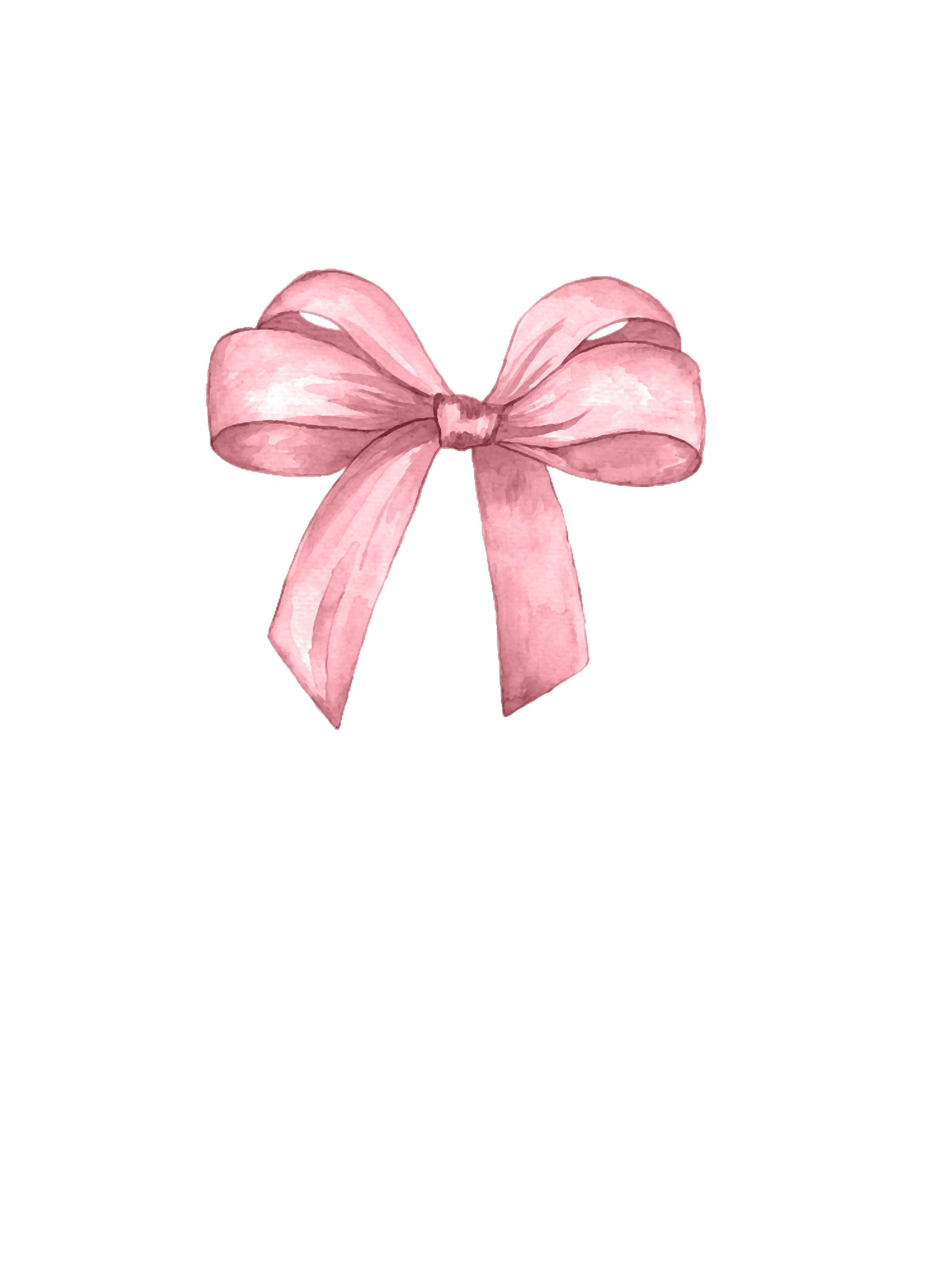 Pink Bow Ribbon Kot Coquette Watercolor Painted | Inspire Uplift
