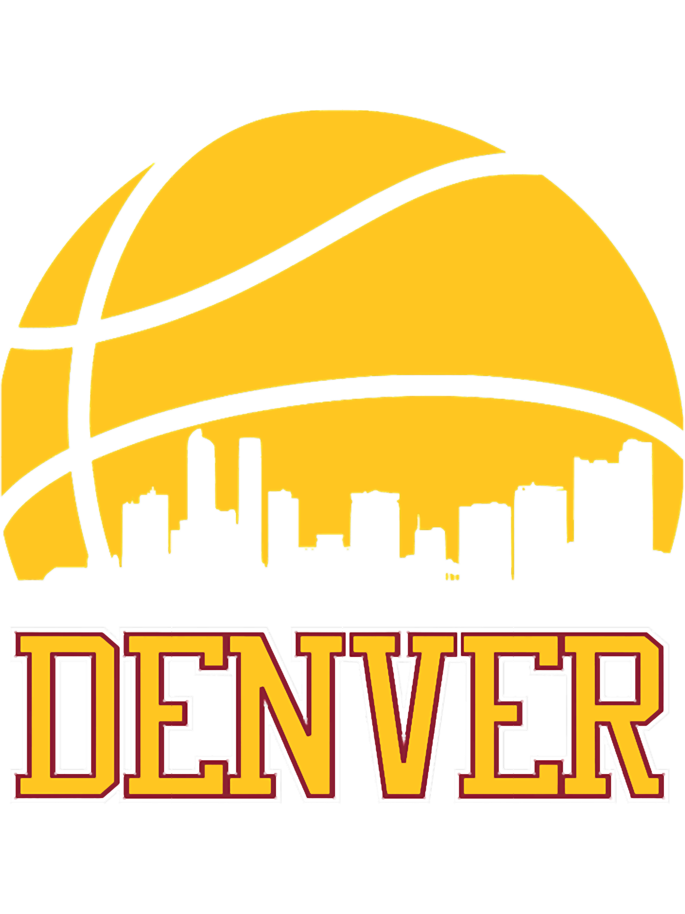 Retro Nuggets Basketball Denver City Skyline , Denver Nugget | Inspire ...