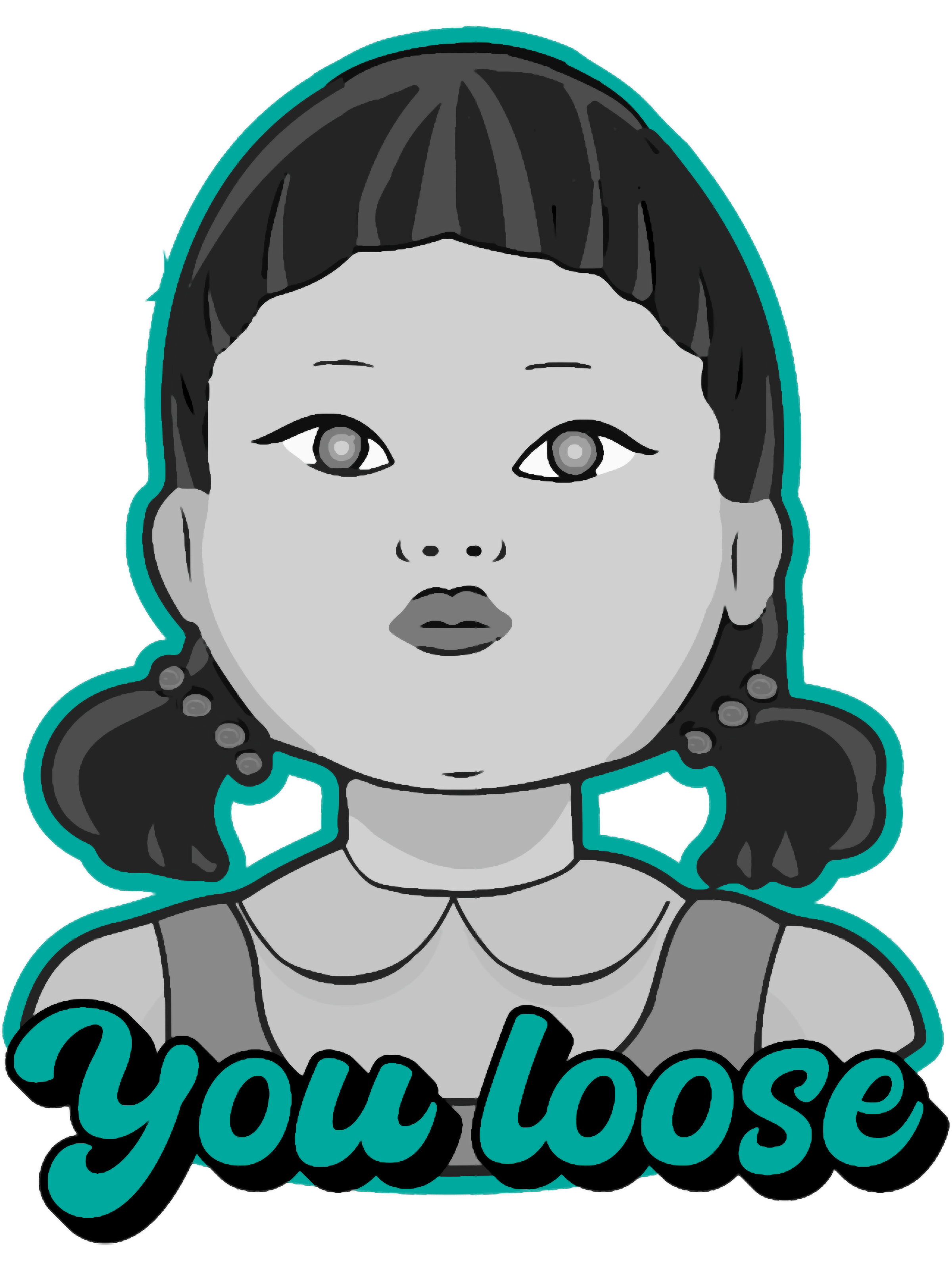 Squid game doll robotyou looseturquoise frame | Inspire Uplift