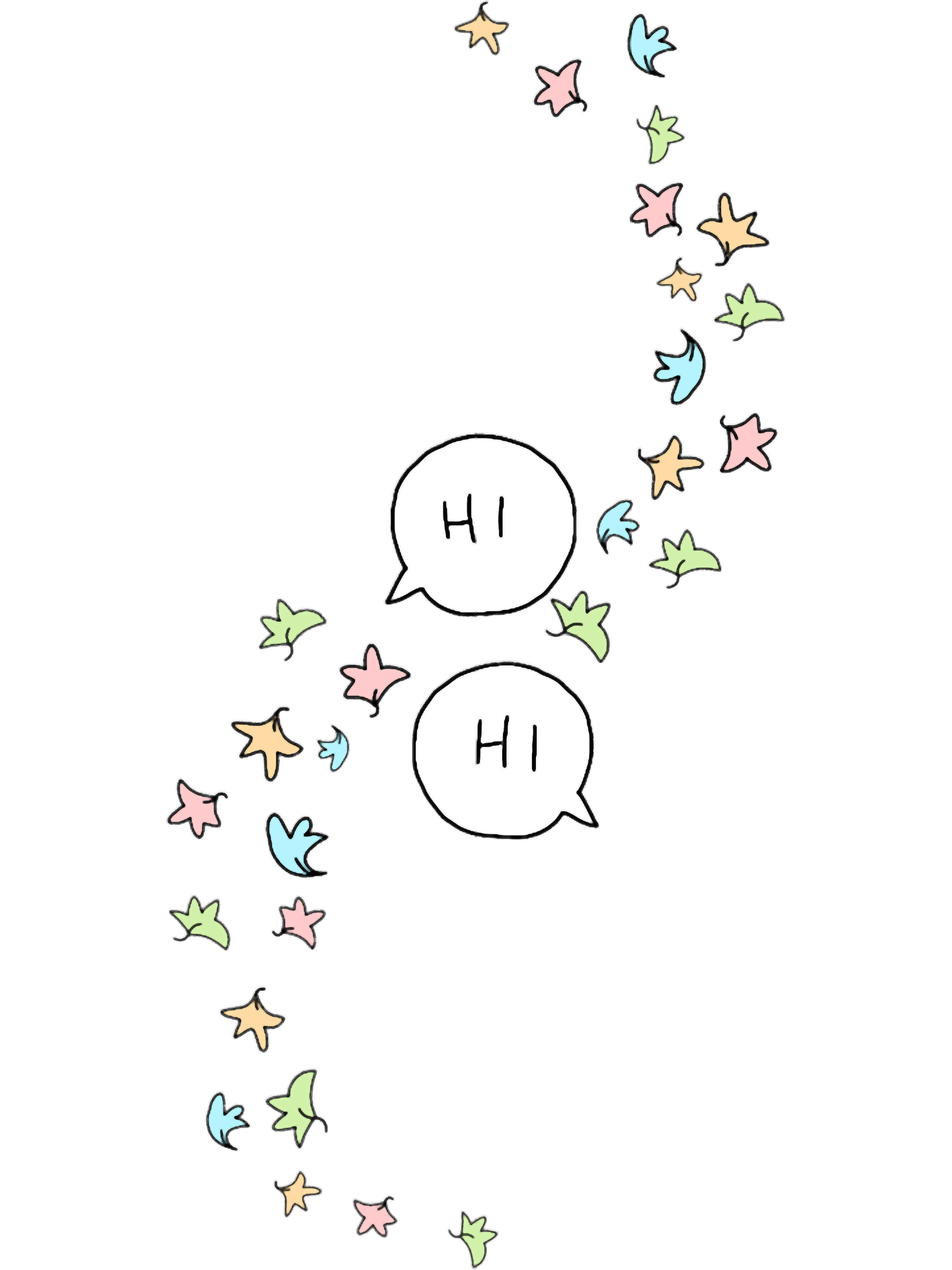 Heartstopper leaves and HI (Black background) - Inspire Uplift