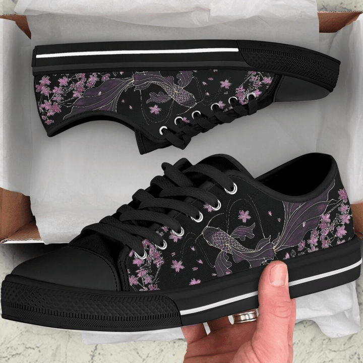 Japanese Fish Cherry Blossom Low Top Shoes | Inspire Uplift