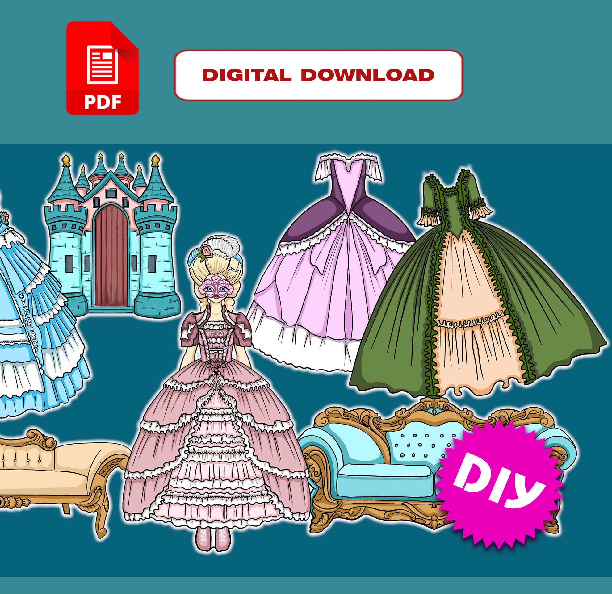 Paper Princess Dresses. Paper Doll House. Busy Book. Quiet b | Inspire ...