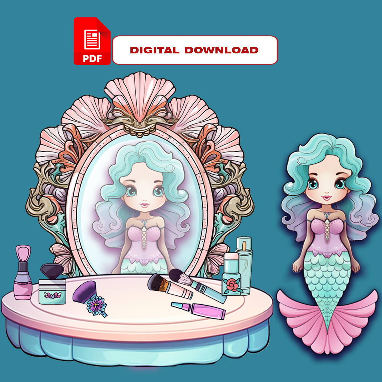 Printable Paper Doll. Little Mermaid. Busy Book Activity. Qu | Inspire ...