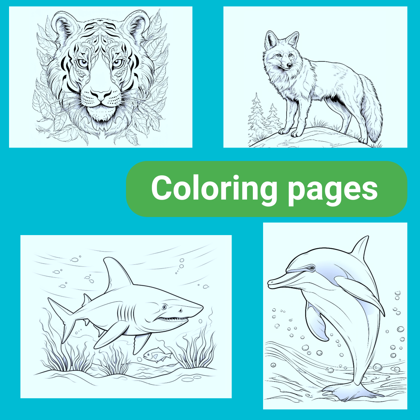 Animals and fish coloring pages. Kids Coloring Pages - Inspire Uplift