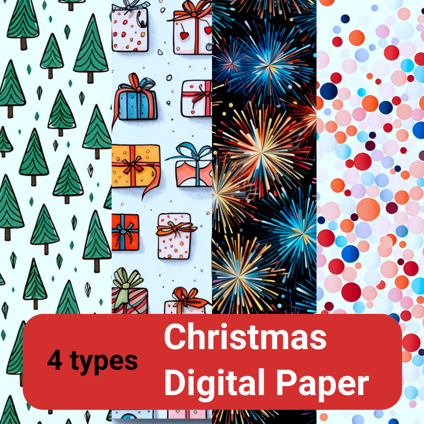 Christmas digital paper, Santa Claus pattern | Inspire Uplift