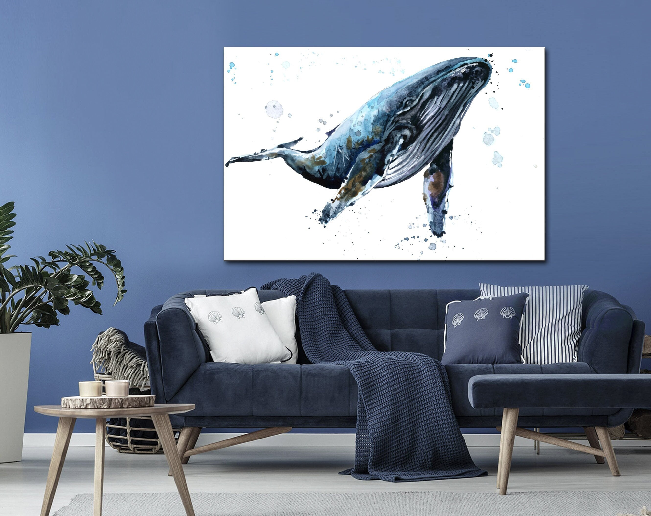 Blue Whale canvas print Underwater life Humpback Whale art p | Inspire ...