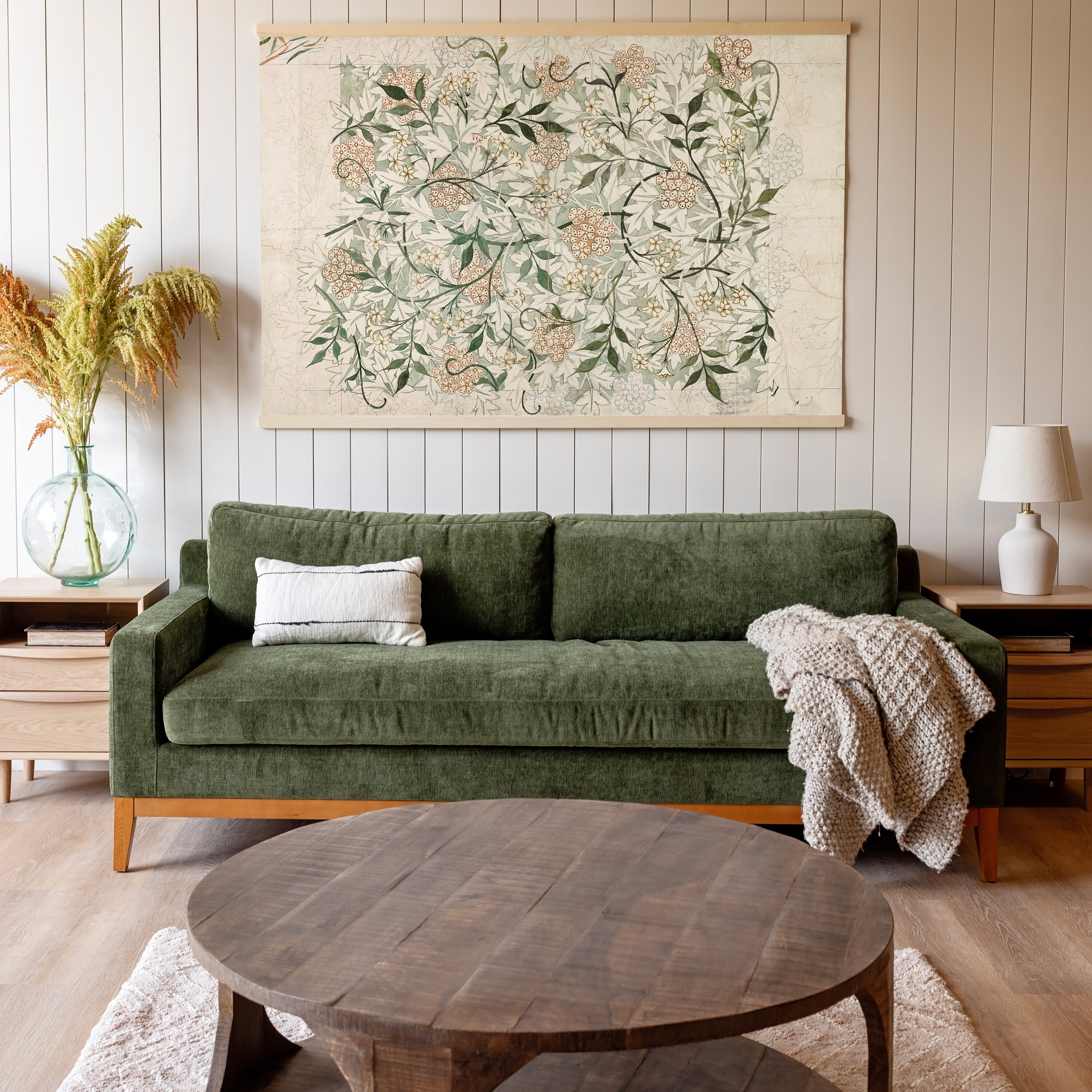 Botanical Textile Print On Hanging Canvas Vintage Botanical | Inspire ...