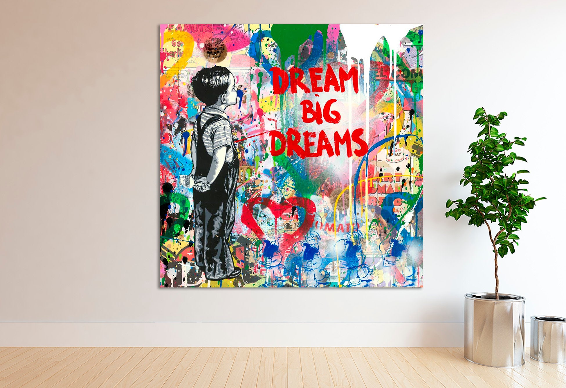 Dream Big Dreams Canvas Wall Art Street Art Print Decor Mode | Inspire Uplift