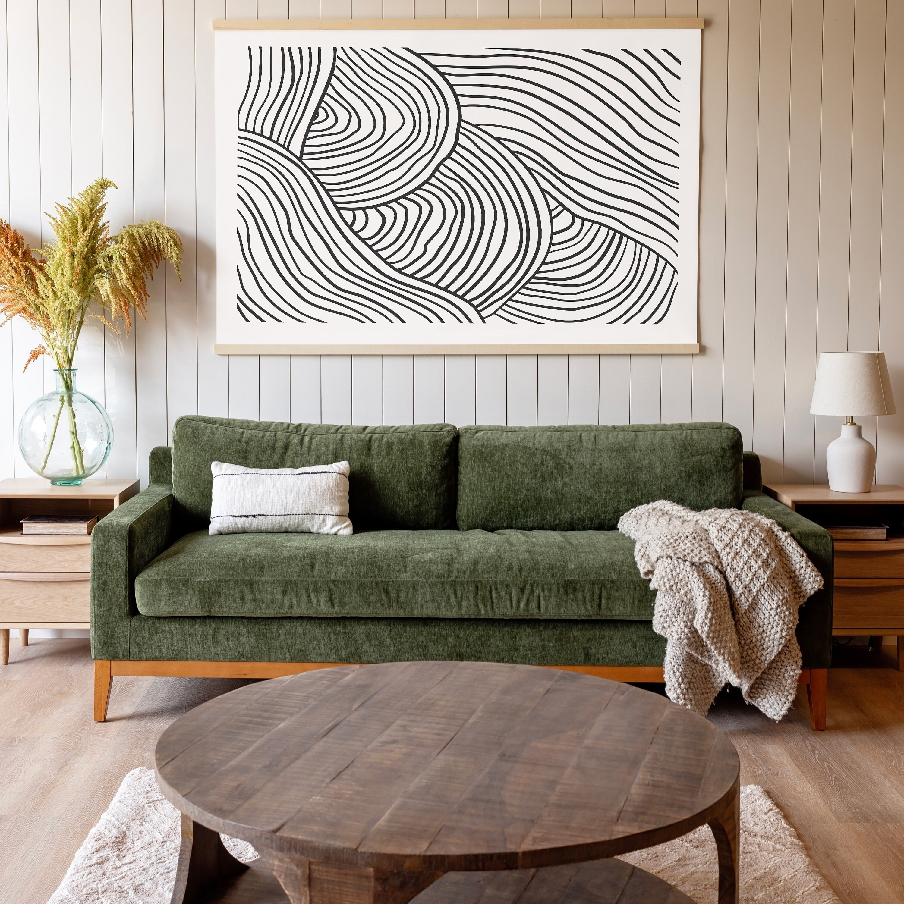 Extra Large Modern Abstract Canvas Tapestry Mid Century Mod | Inspire ...