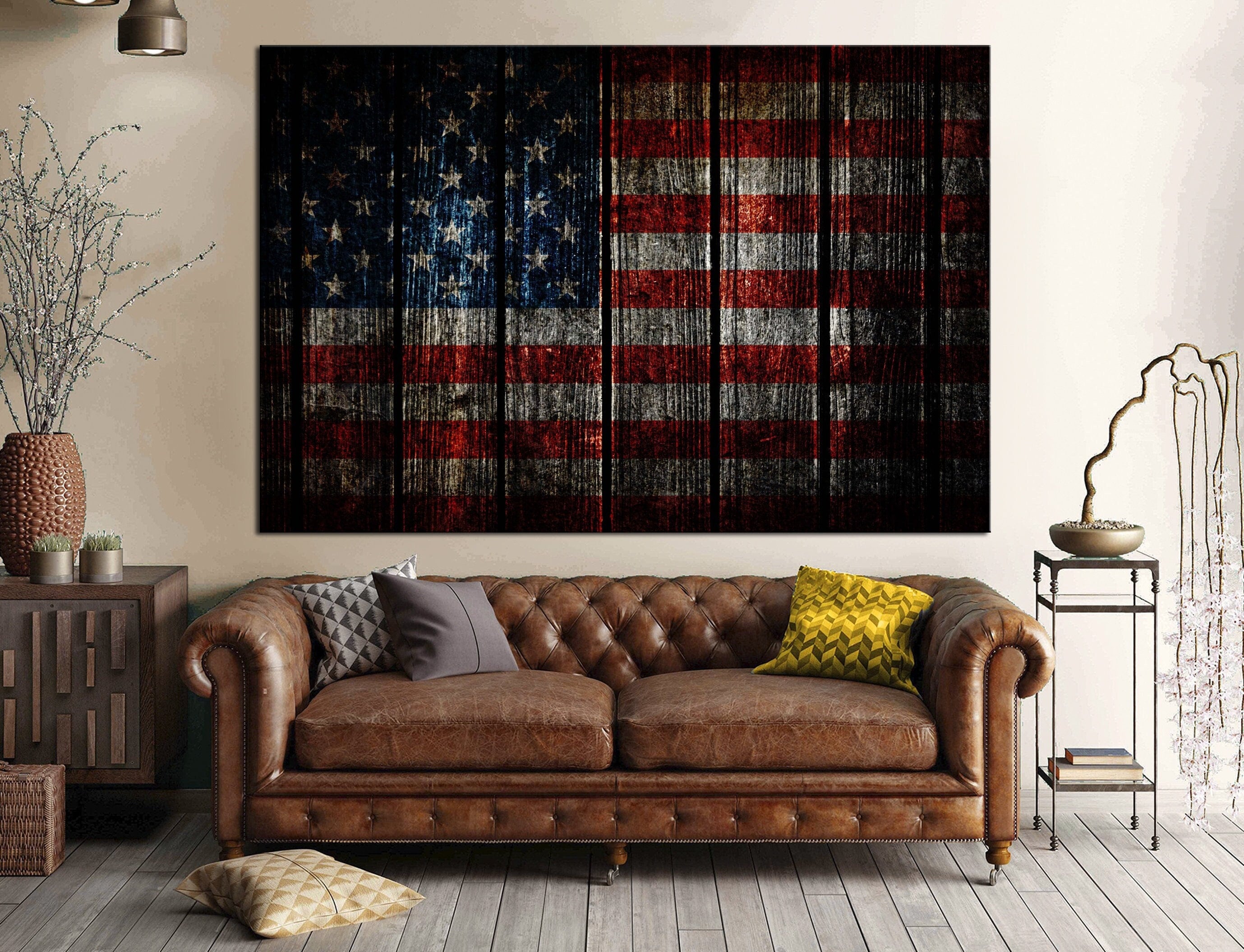 United States Flag canvas wall art American Flag art prints | Inspire ...