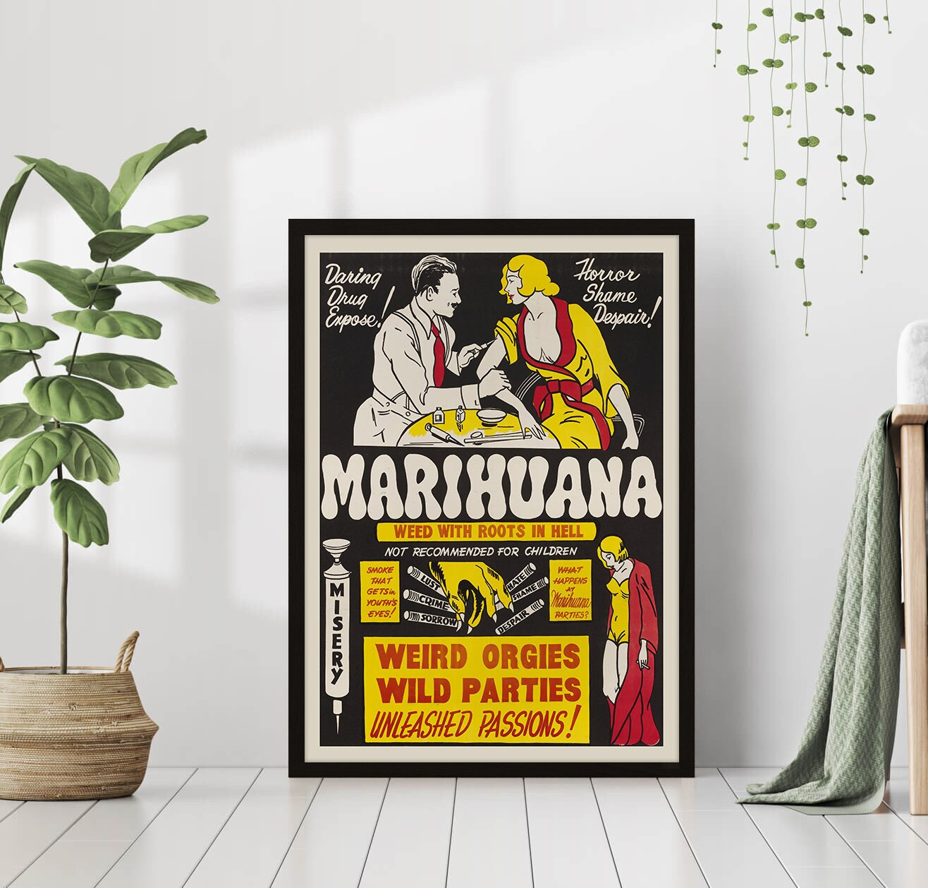 Vintage Marijuana Movie Poster Smoking Cannabis Old Illustra | Inspire ...