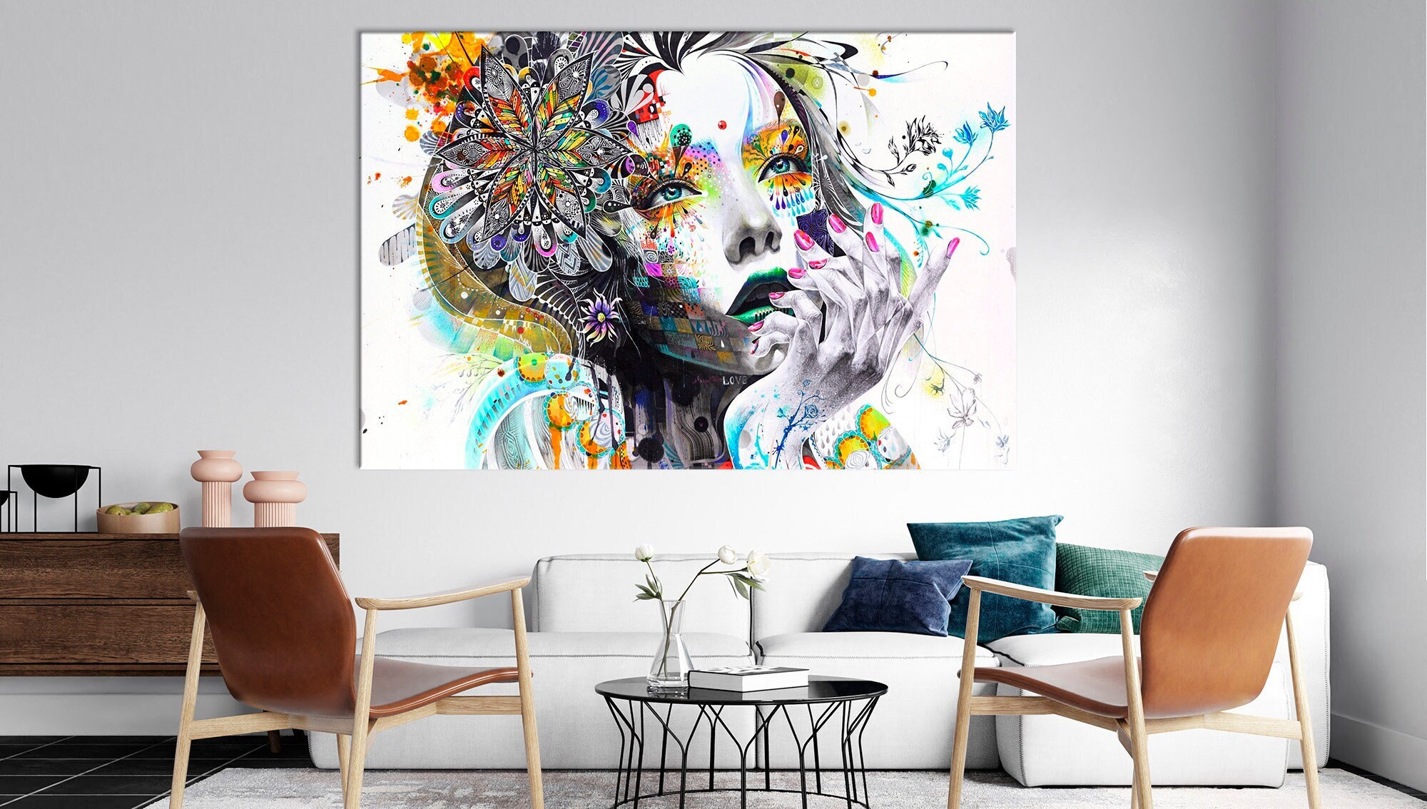 Dream Canvas Girl Face Art Print Large Wall Decor Modern Wal | Inspire ...