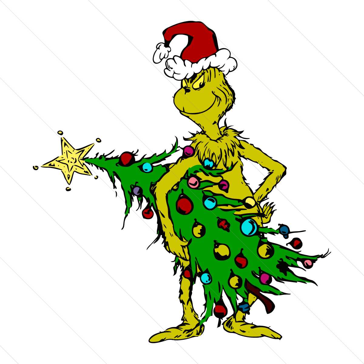 Funny Grinch Christmas Tree SVG File Cricut | Inspire Uplift