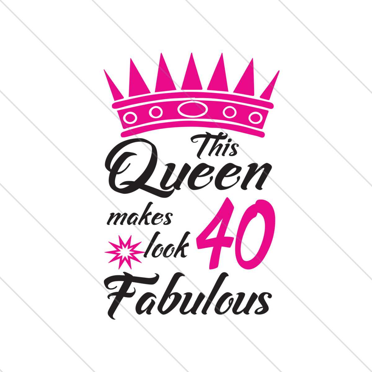 This Queen Makes 40 Look Fabulous Svg, Birthday Svg, Queen S | Inspire ...
