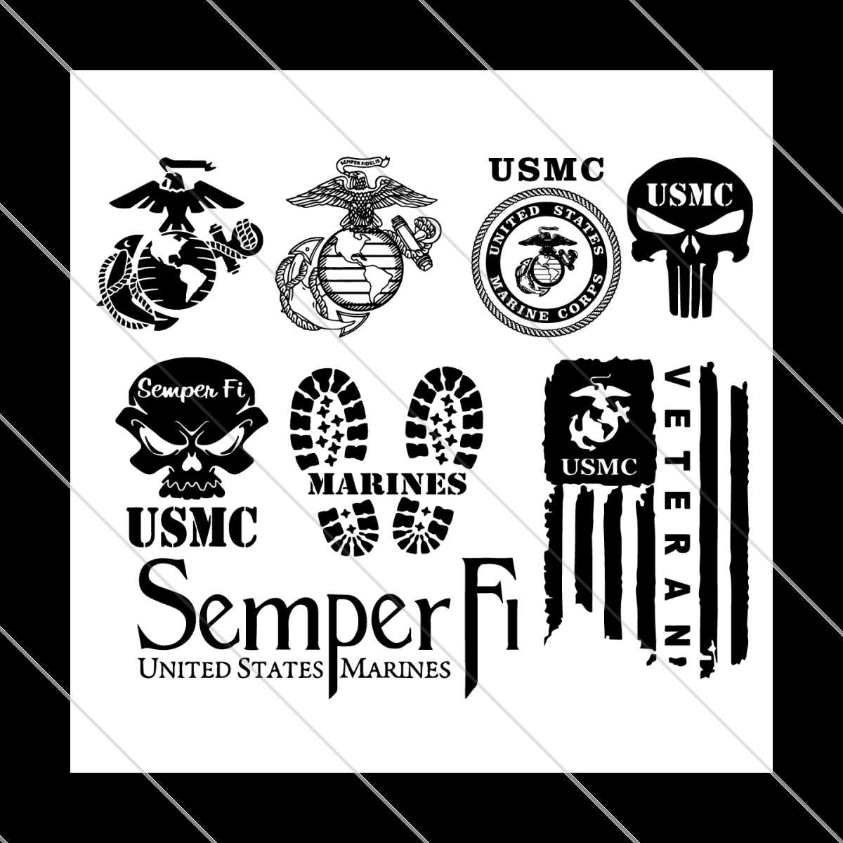 USMC Logo Bundle Svg, Trending Svg, USMC Logo Svg, Marine Co | Inspire ...
