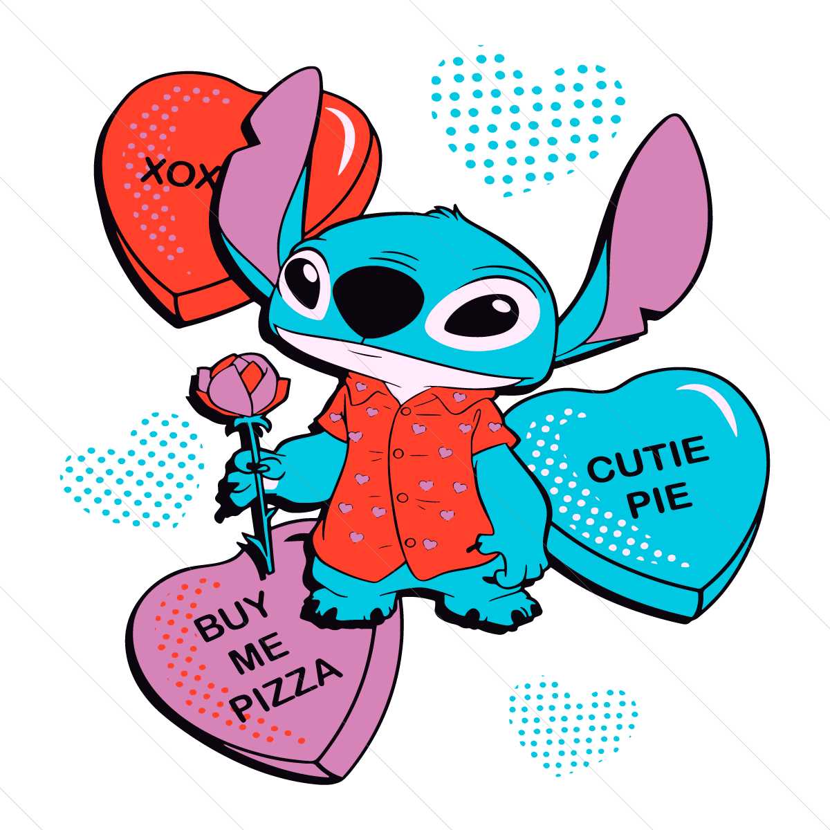Funny Disney Stitch Xoxo Buy Me Pizza SVG Instant Download | Inspire Uplift