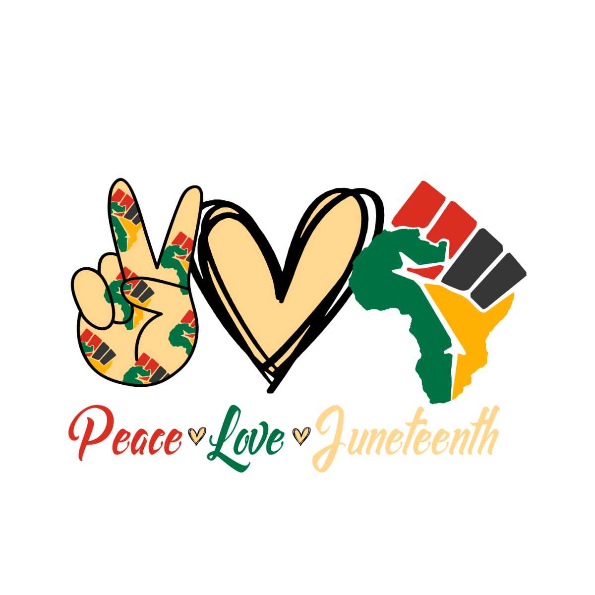 Peace Love Juneteenth Svg | Inspire Uplift