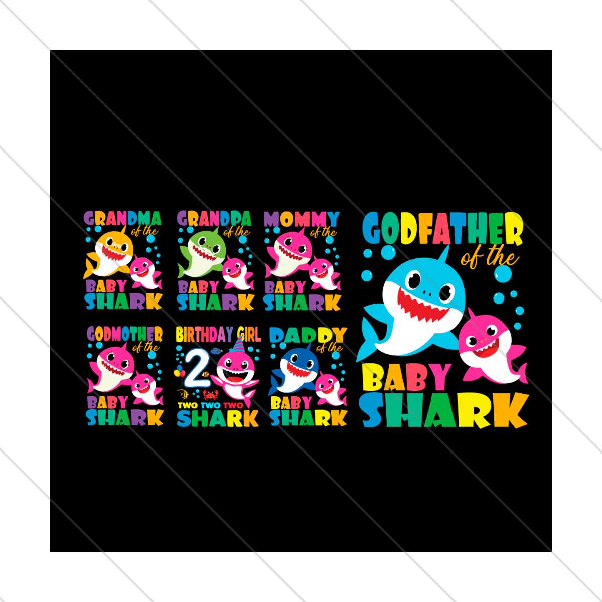 Family Shark Of The Birthday Girl Svg Bundle - Inspire Uplift