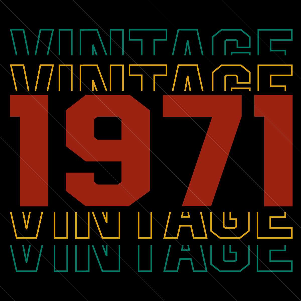 Vintage 1971 Birthday Svg | Inspire Uplift