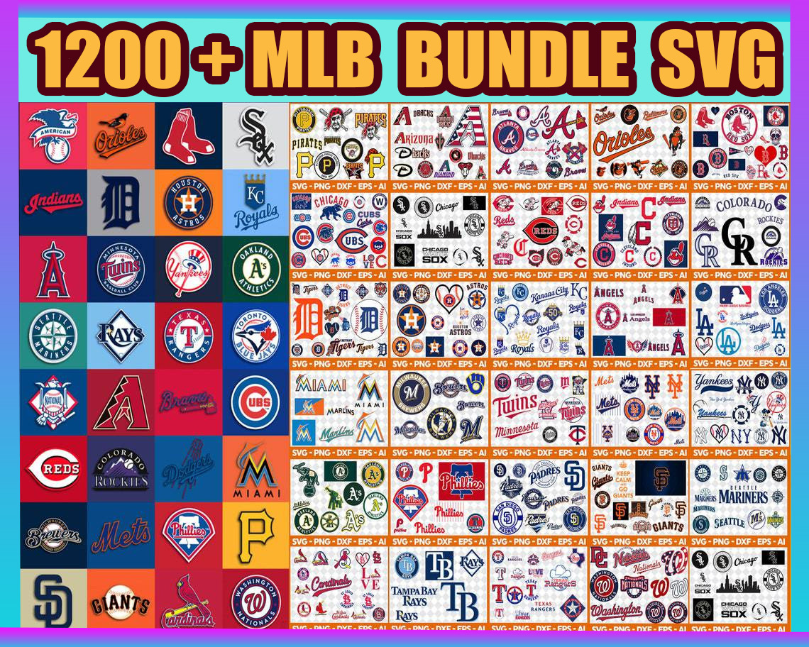 1200 Files MLB Team Bundle Svg, Sport Svg, MLB Team svg | Inspire Uplift