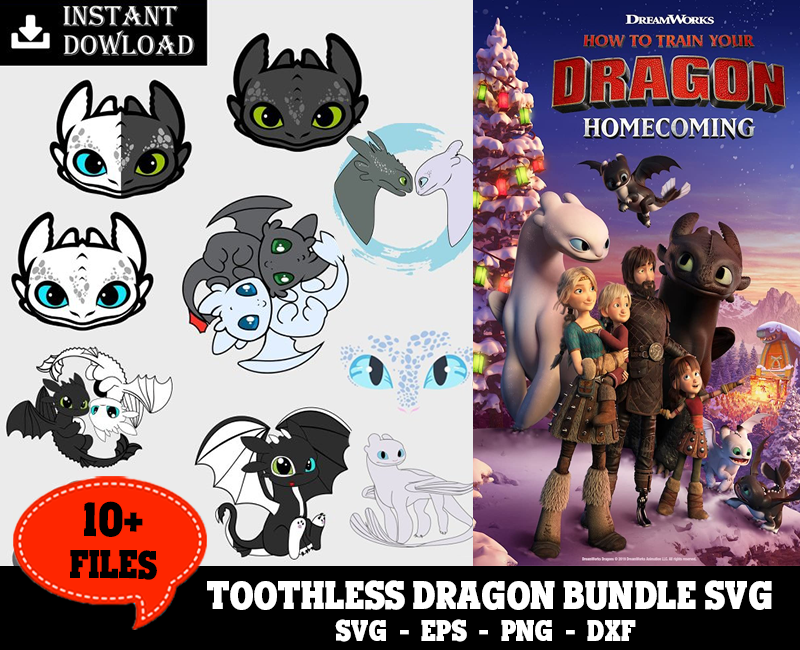 10 Files Toothless How To Train Your Dragon Svg Bundle | Inspire Uplift