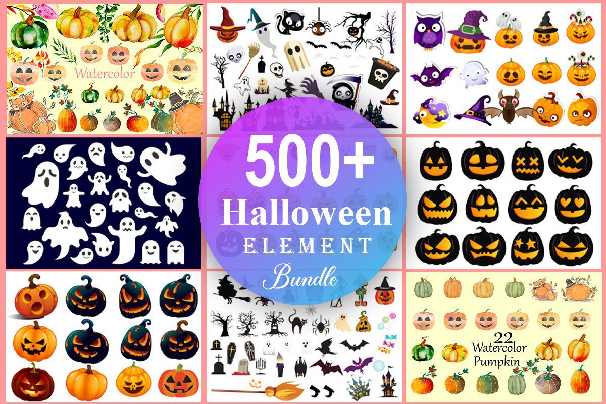 Halloween Element svg bundle, Ghosts, Pumpkin svg Bundle, bu | Inspire ...