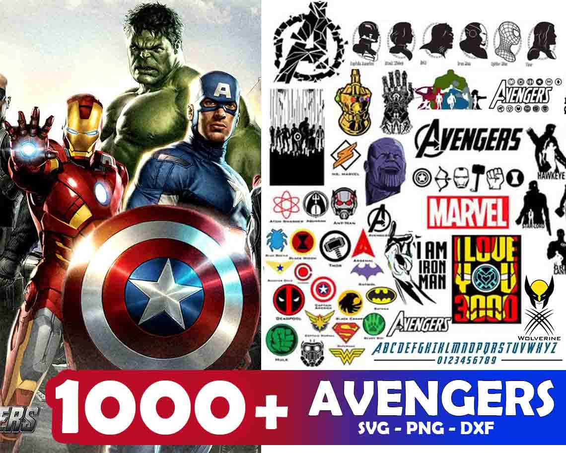1000 Avengers Svg Bundle, Marvel Svg, Endgame Svg | Inspire Uplift